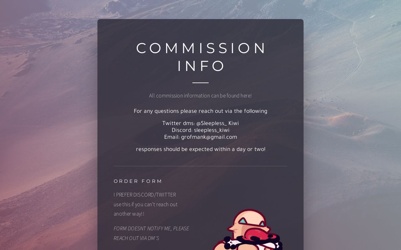 Sleepless_Kiwi Commission Page